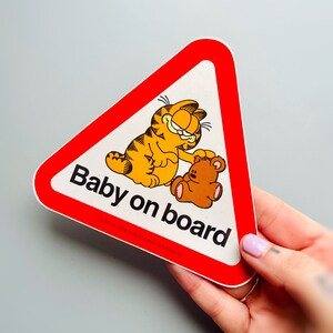 Vintage Garfield Bumper Stickers BABY ON BOAR Sticker, Garfield Car ...