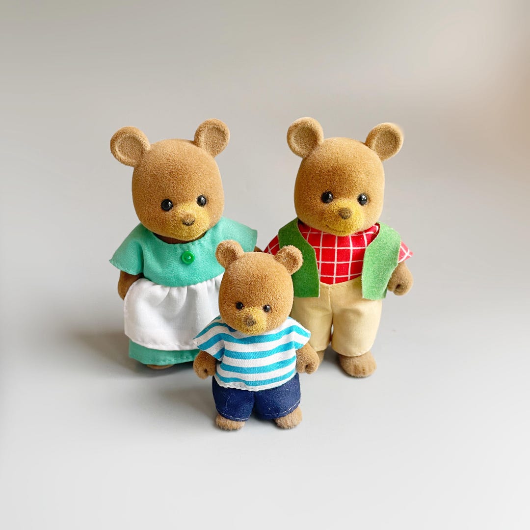 Maple Town Bobby Bear Family, CHOOSE YOUR OWN, Mini Vintage Flocked 90 ...