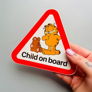Vintage Garfield Bumper Stickers CHILD ON BOARD Sticker, Garfield Car ...