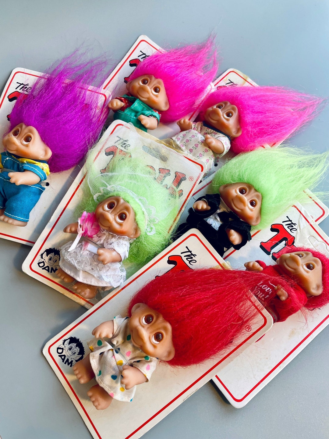 Dam Trolls on Card Vintage Trolls in Packaging 3 Dam Trolls - Etsy