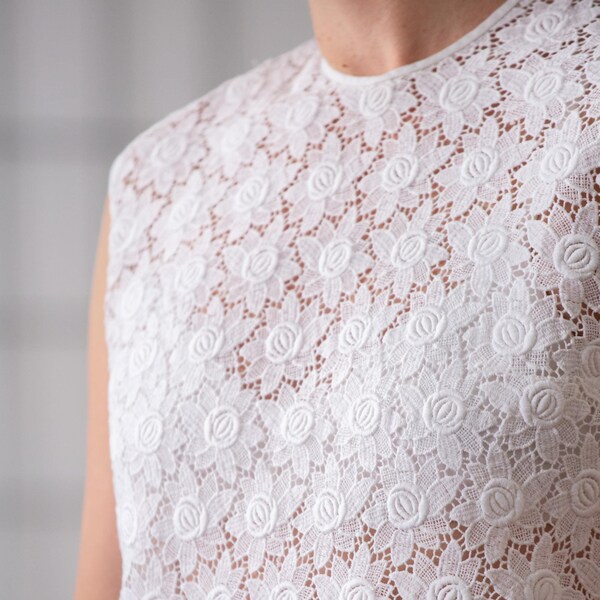 White Cotton Back Button Blouse - Etsy