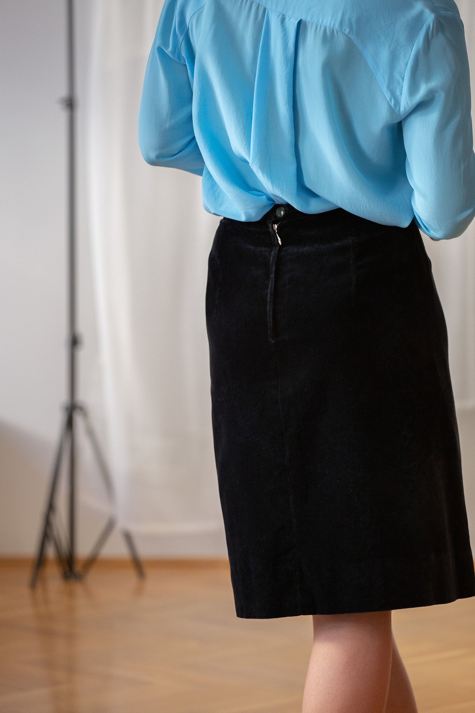 Vintage Velvet Skirt in Black for Women Size M Festive - Etsy