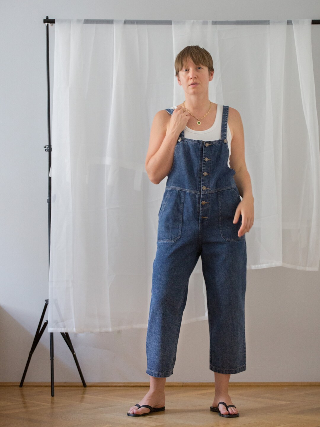 Vintage Denim Overalls in Dark Blue for Women | Size M | Denim ...