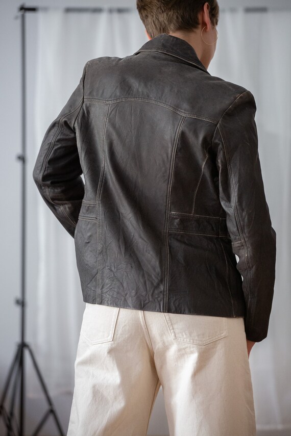 Vintage Nappa Leather Jacket in Faded Dark Brown for … - Gem