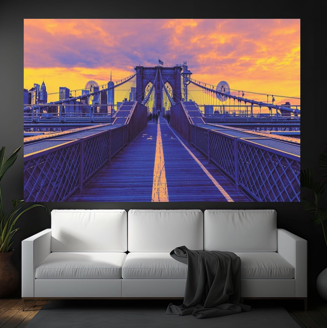 Brooklyn Bridge Art, NYC Skyline Canvas, Brooklyn Art Print, New York ...