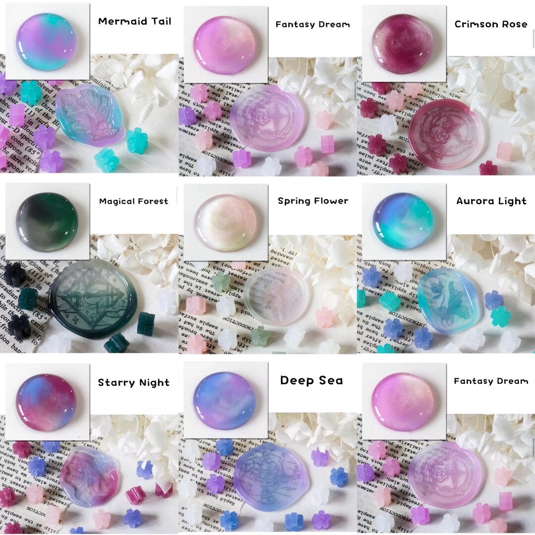 60pcs Translucent Crystal Flower Stamp Seal Wax, Diy Craft Scrapbook ...
