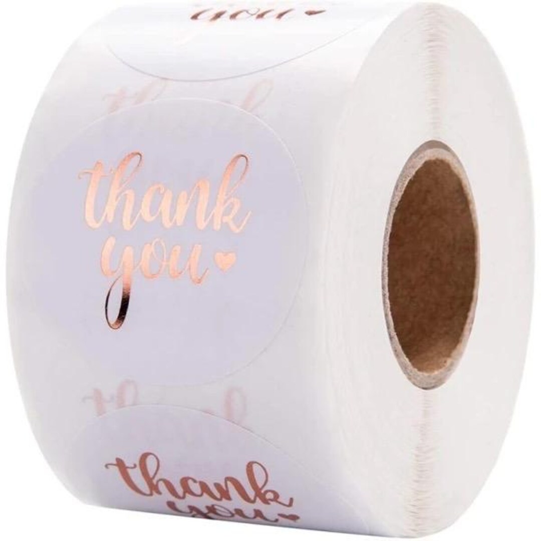 500pcs Rose Gold Thank You Sticker Seal Labels for Diy Handmade Product ...