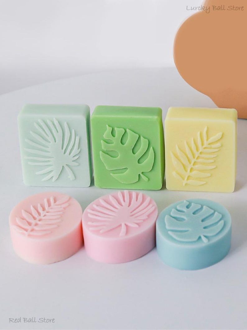 6 Oval Rectangle Tropical Leaf & Pine Tree Leaf Handmade Scent Soap ...