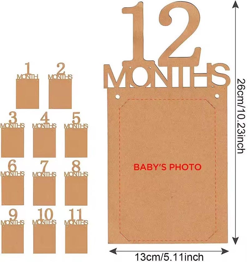 4 Styles First 12 Months Baby Photos Banner Wall Decorations, Eco ...