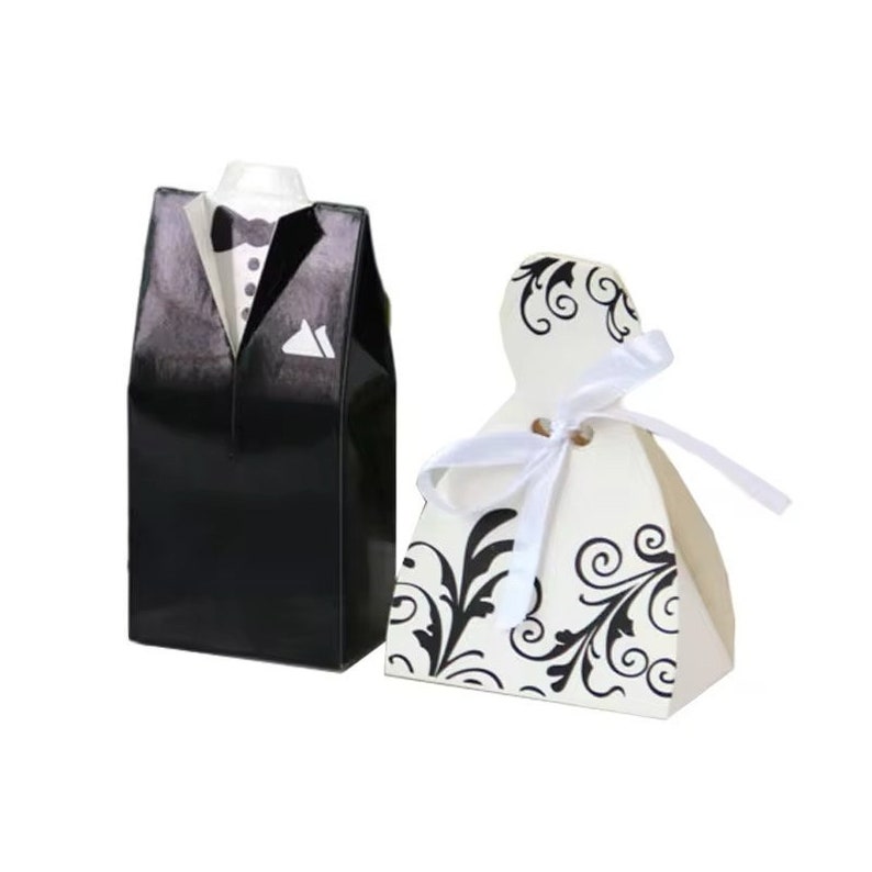 20pcs/lot Eco-friendly Paper Wedding Favor Boxes, Bride Dress & Broom ...