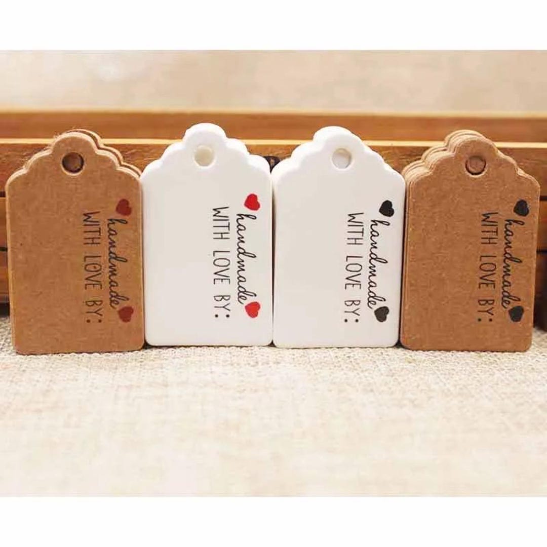 100pcs Eco Kraft Paper Heart Label Tags for Handmade Products Packaging ...