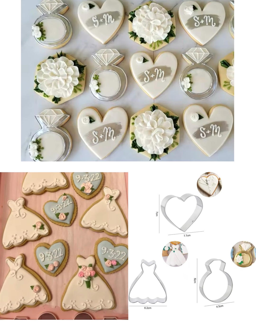 Set of 3 Bride to Be Mr Mrs Wedding Cookie Cutter, Love Heart Ring ...