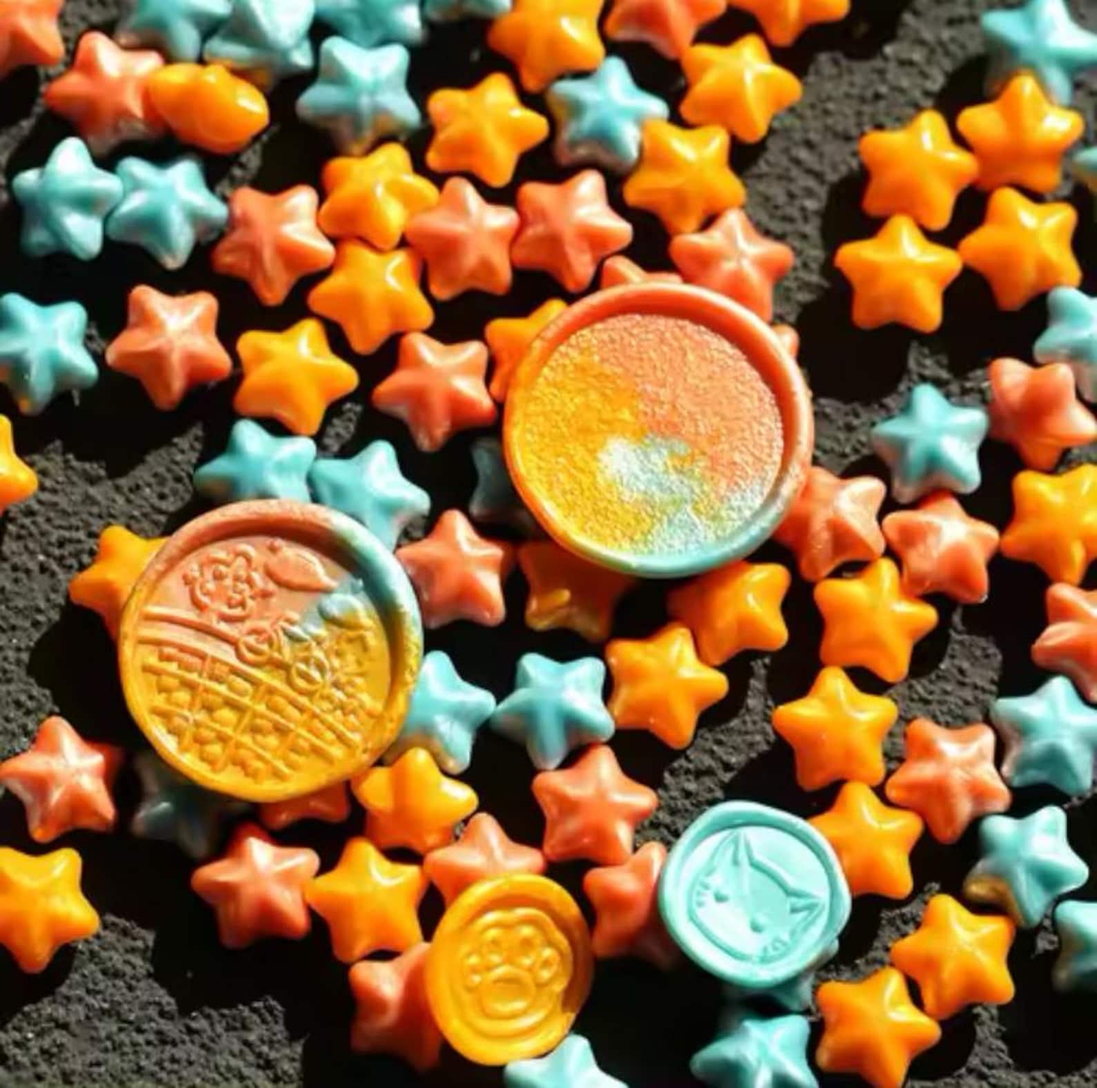 120pcs Macaroon Dopamine Ins Star Shape Stamp Seal Wax, Diy Craft Dream ...