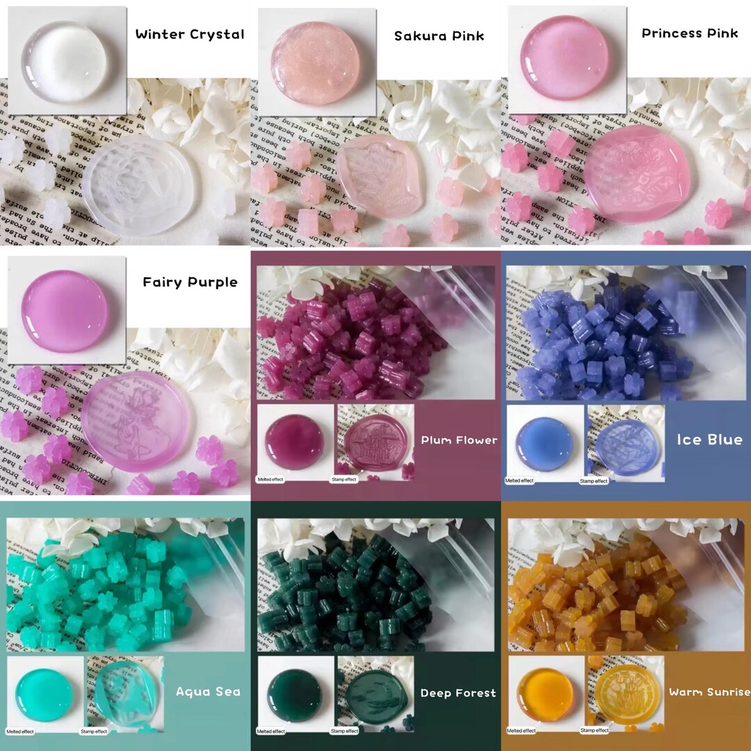 60pcs Translucent Flower Stamp Seal Wax, Diy Craft Scrapbook Crystal ...