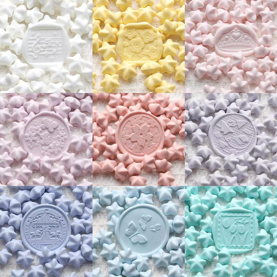 100pcs Macaroon Dopamine Ins Star Shape Stamp Seal Wax, Diy Craft Dream ...