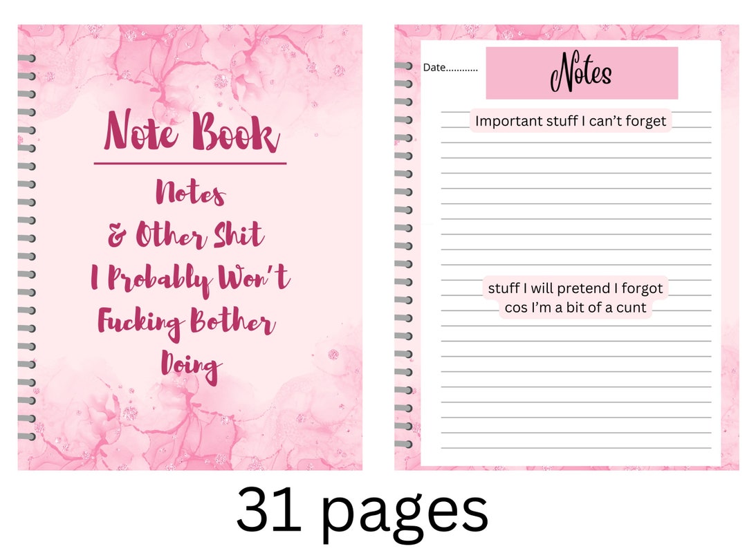 Sweary Profanity Swear Words Notebook Instant Download Us Letter Size ...