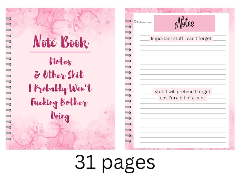 Sweary Profanity Swear Words Yearly Planner and Calendar Bundle US ...