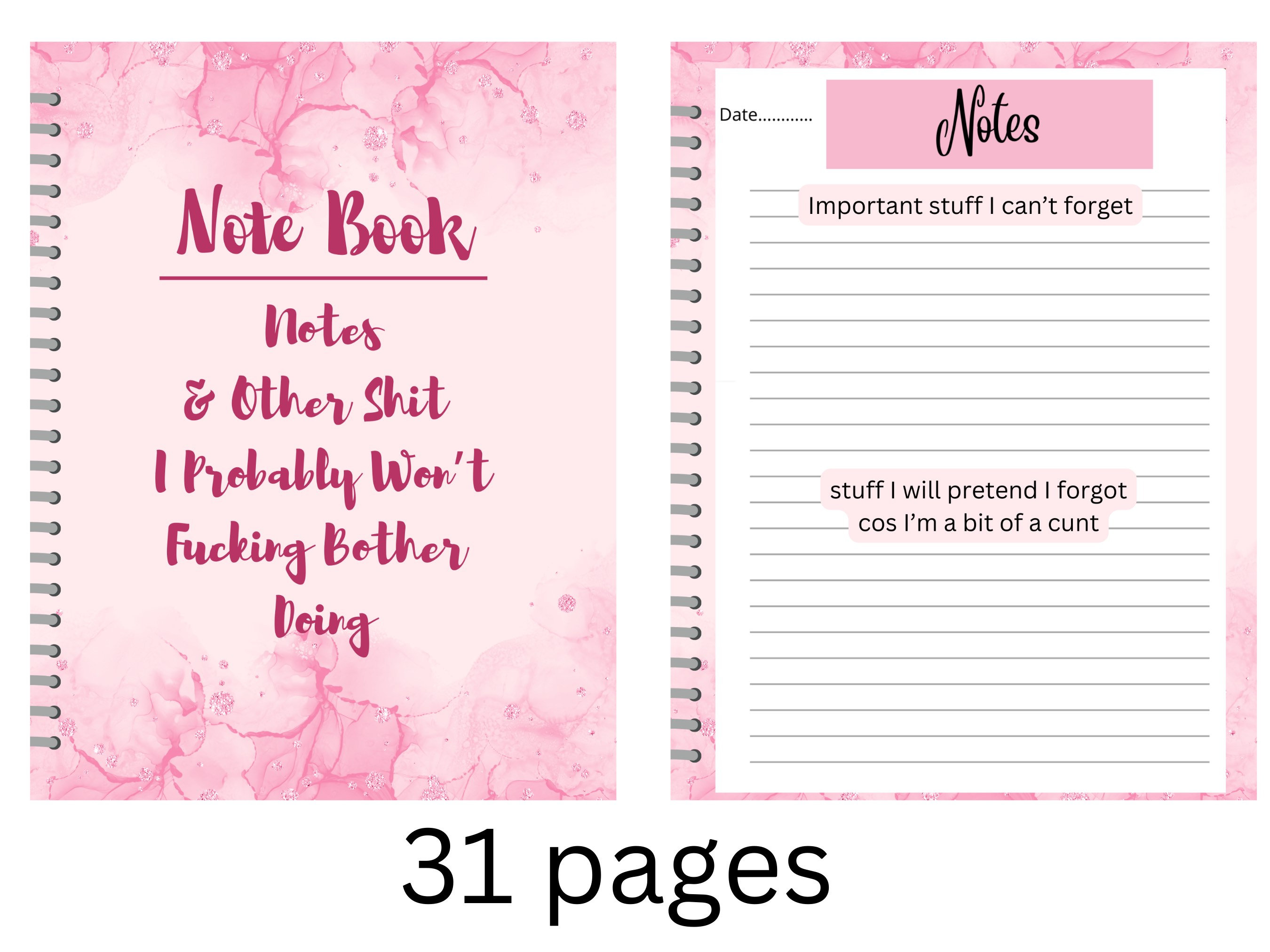 Sweary Profanity Swear Words Yearly Planner and Calendar Bundle US ...