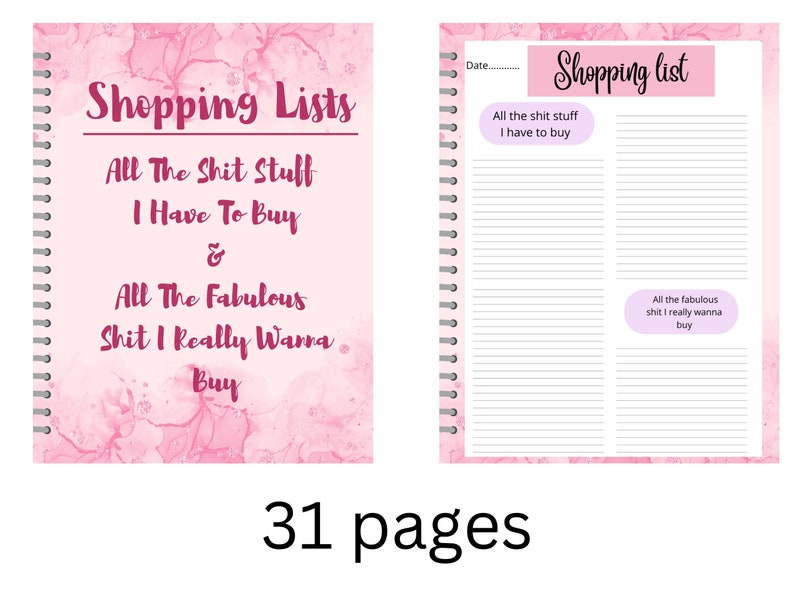 Sweary Profanity Swear Words Yearly Planner and Calendar Bundle US ...