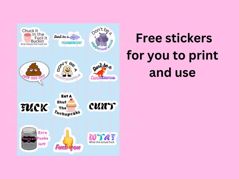 Printable Sweary Profanity Swear Words, Gratitude Journal, Daily ...