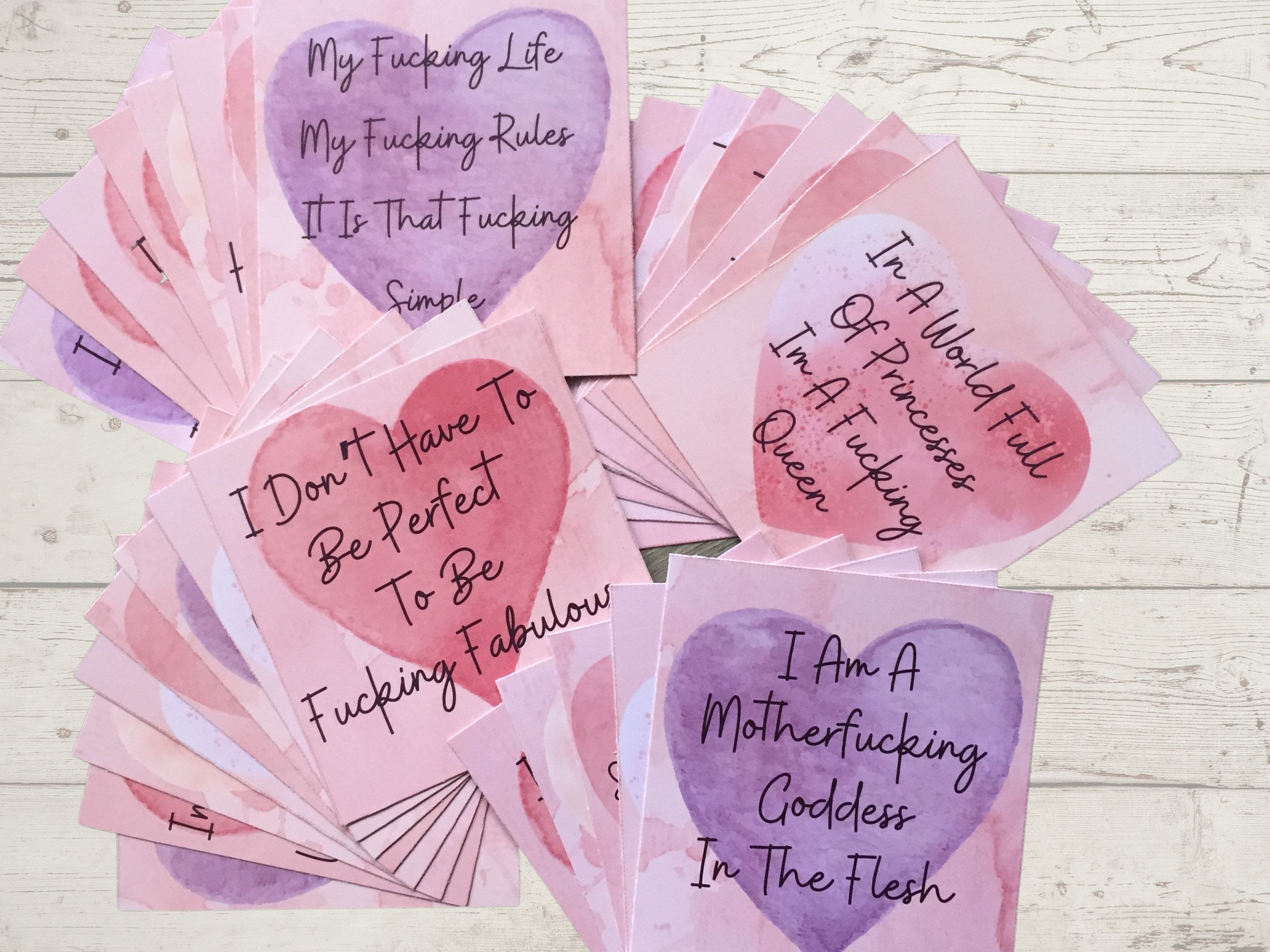 Sweary Badass Affirmation Cards Swear Word Curse Word - Etsy