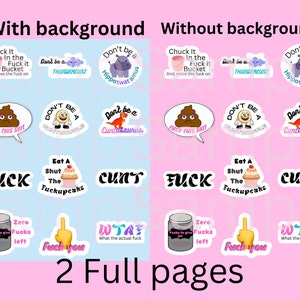 Curse Word Stickers, Printable Swear Word Stickers Download, PNG ...