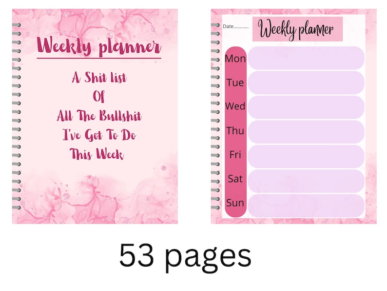 Sweary Profanity Swear Words Yearly Planner and Calendar Bundle US ...