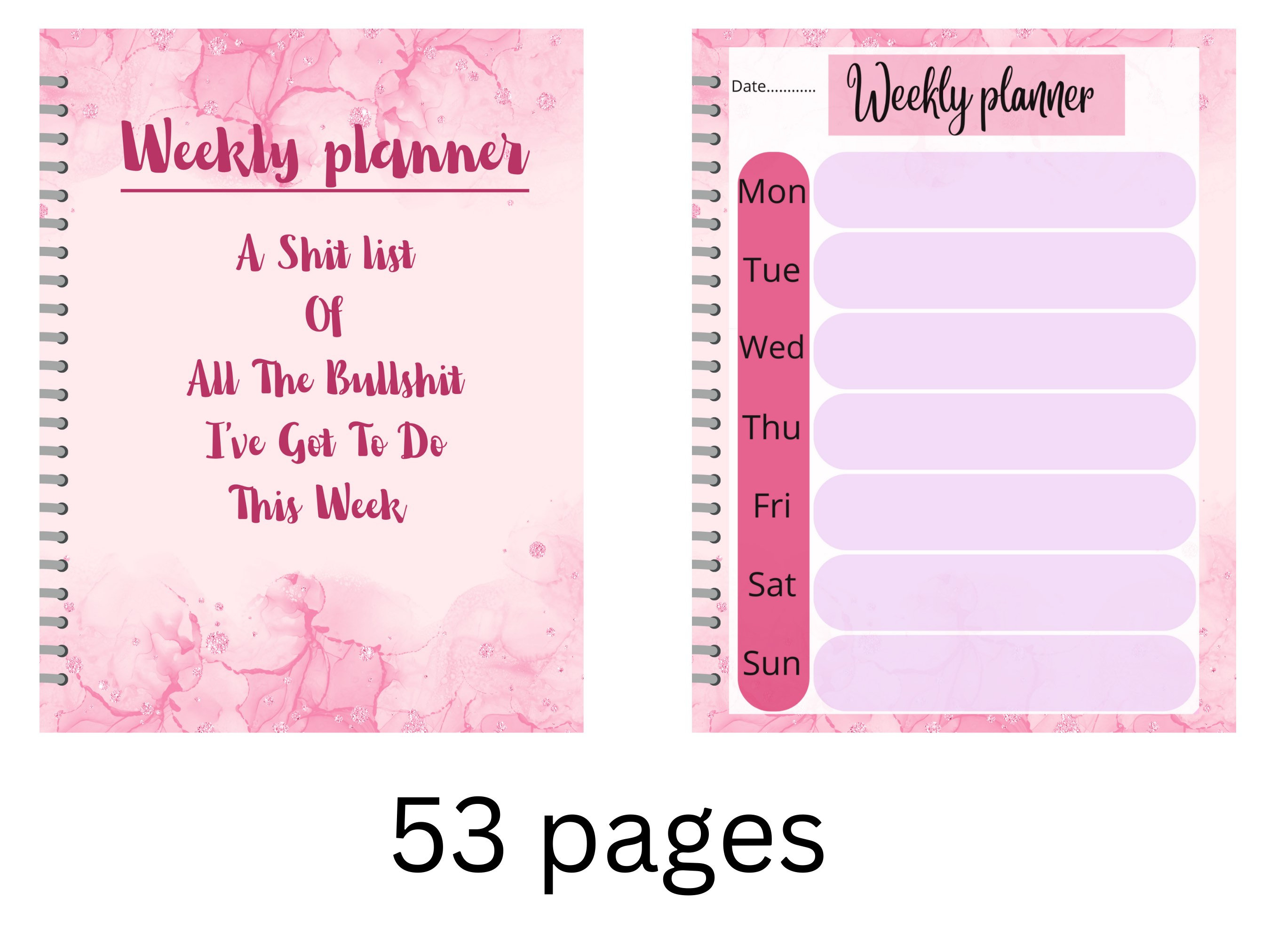 Sweary Profanity Swear Words Yearly Planner and Calendar Bundle US ...