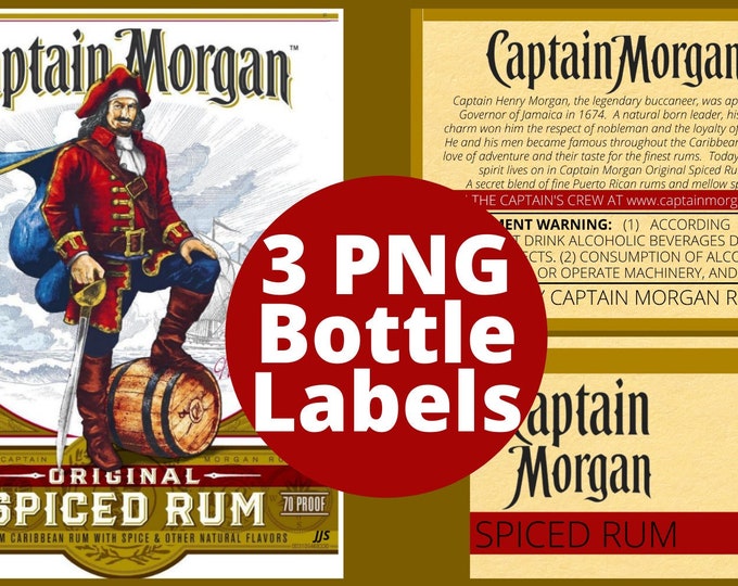 Captain Morgan Spiced Rum Bottle Label PNG | Transparent Background PNG ...
