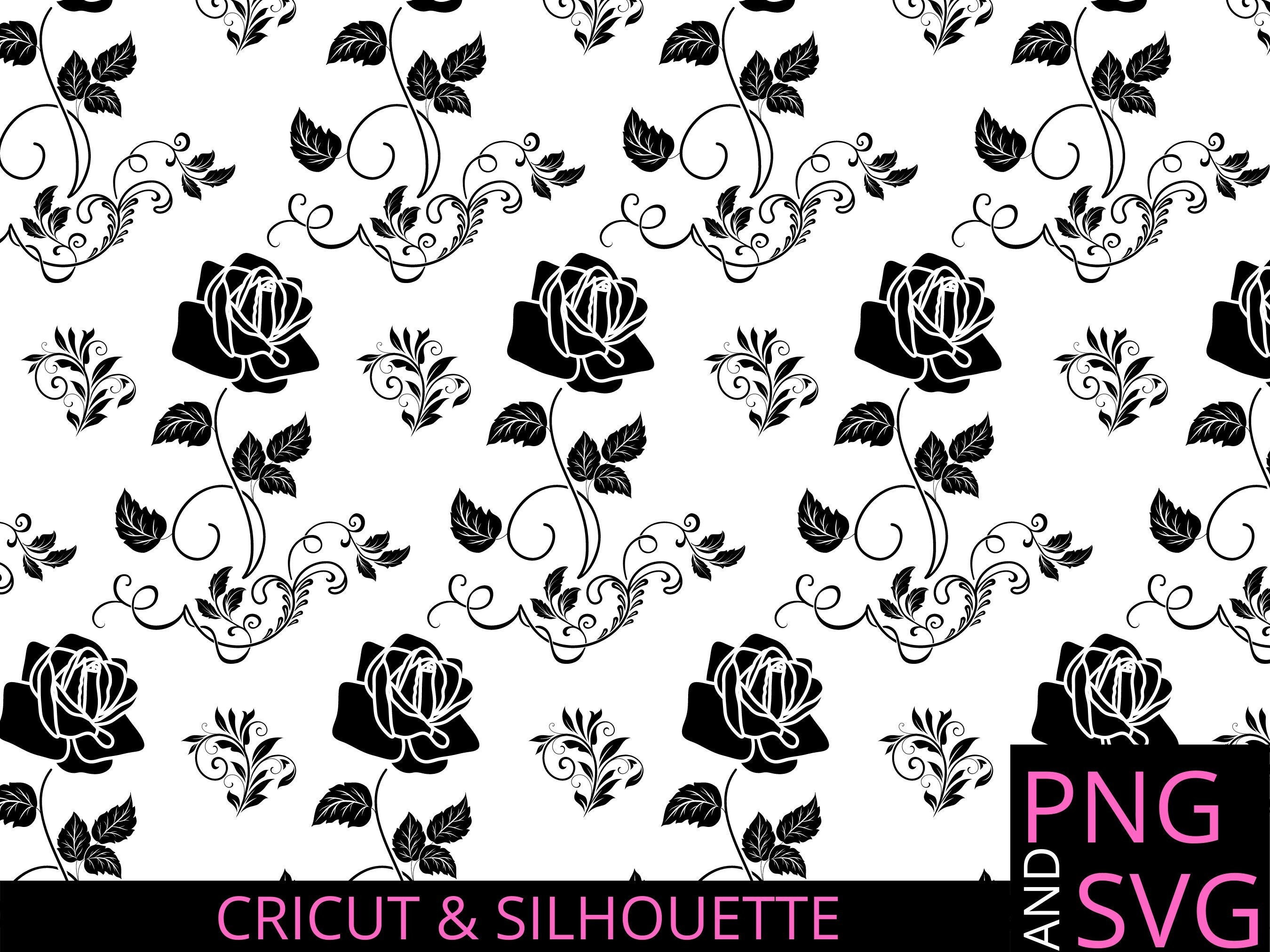 Damask Single Rose Pattern SVG and PNG Cricut and | Etsy