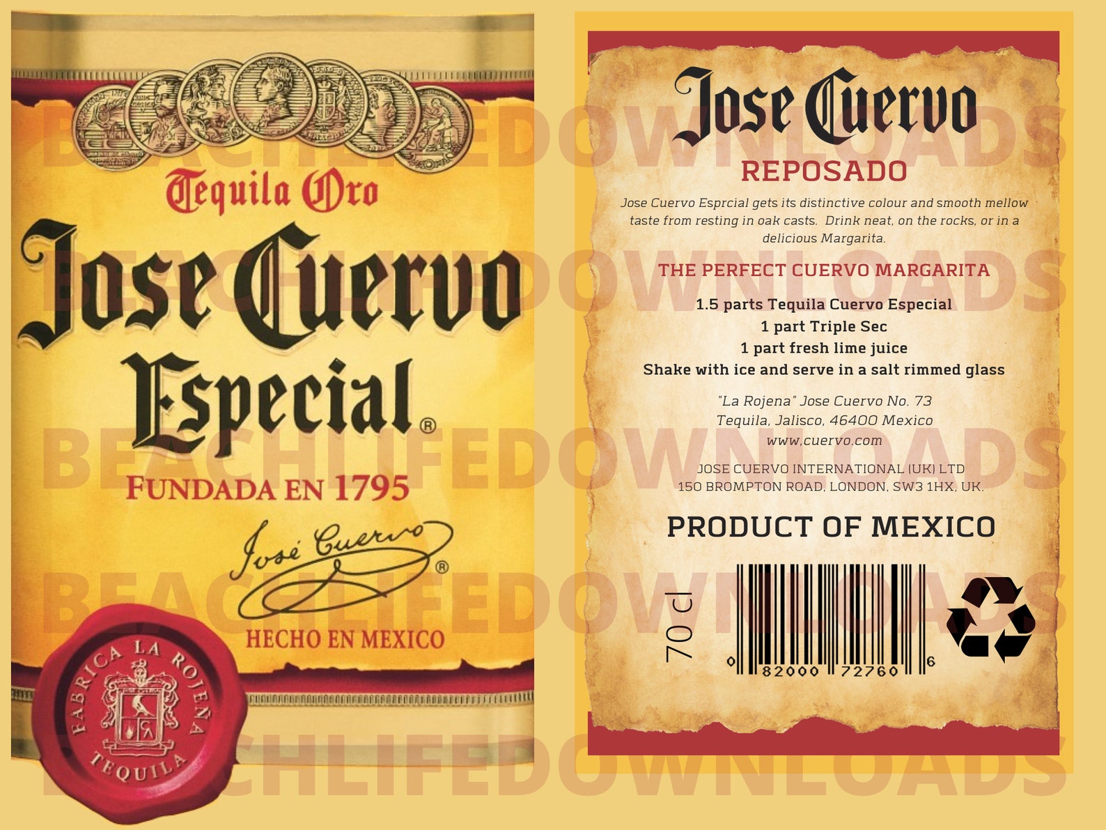 Jose Cuervo Bottle Label Jose Cuervo Tequila PNG Sublimation Printable ...