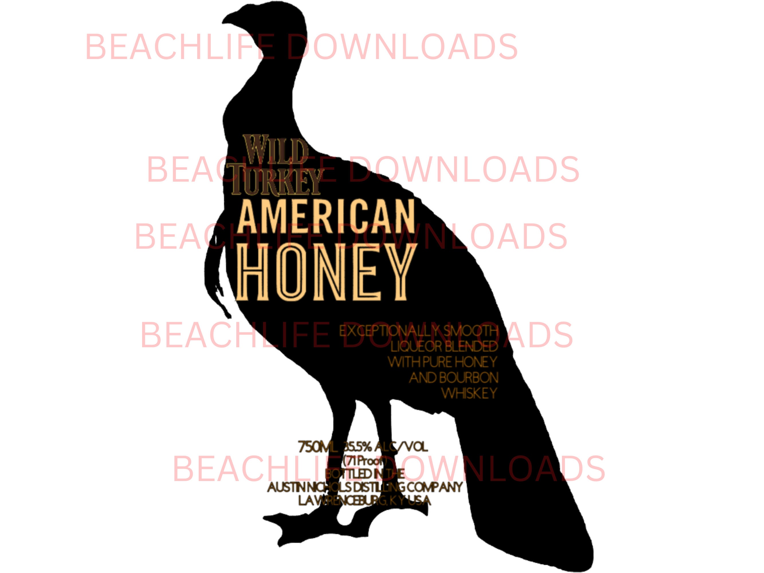 Wild Turkey American Honey Bottle Label Wild Turkey PNG - Etsy