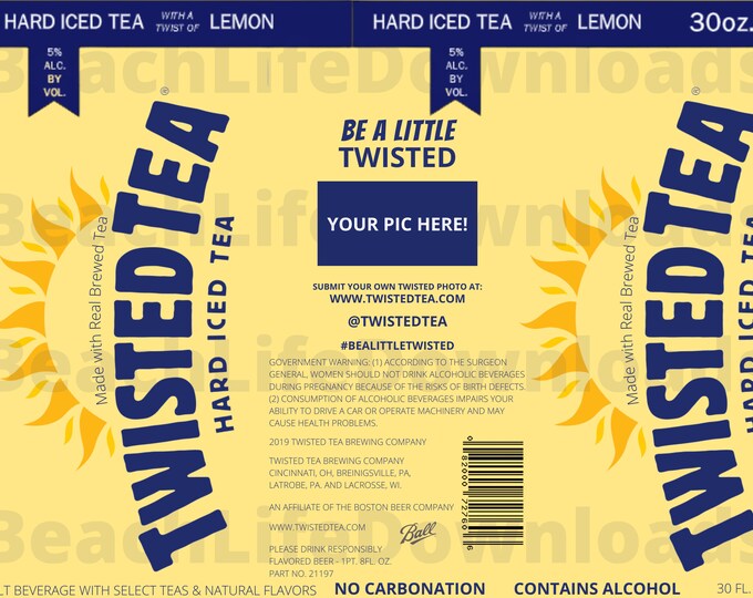 Twisted Tea Can or Bottle Label Twisted Tea Tumbler PNG Twisted Tea ...