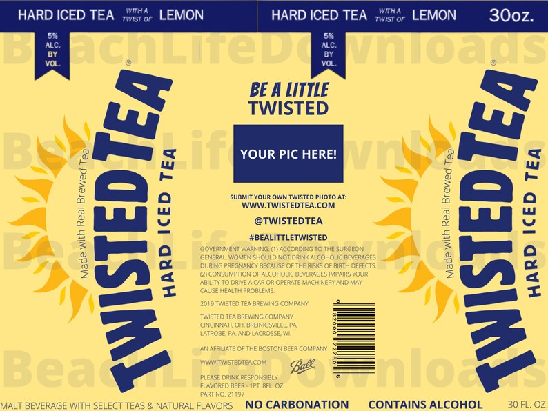 Twisted Tea Can or Bottle Label Twisted Tea Tumbler PNG Twisted Tea ...