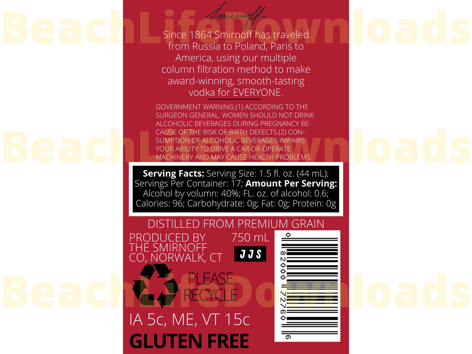 Four Smirnoff Vodka Bottle Labels Transparent and Background Pngs ...