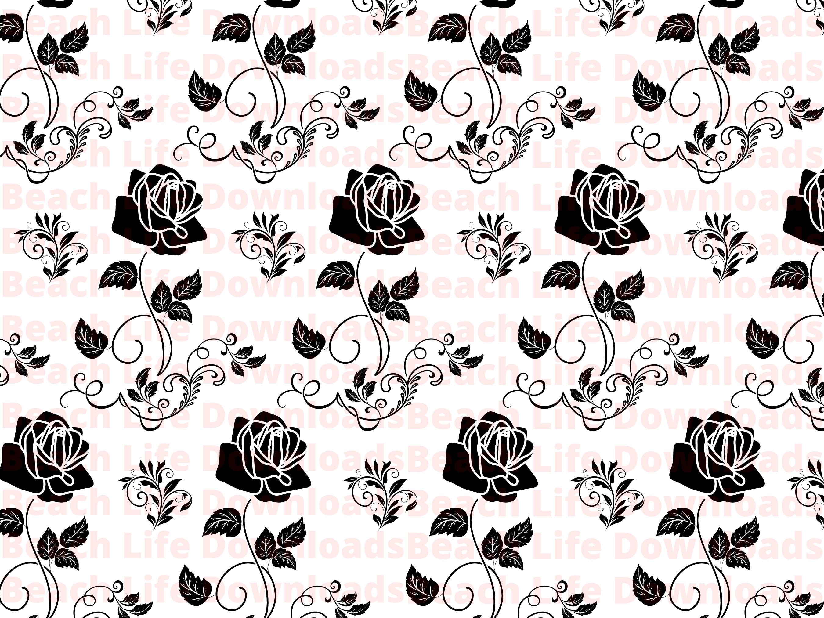 Damask Single Rose Pattern SVG and PNG Cricut and Silhouette Digital ...