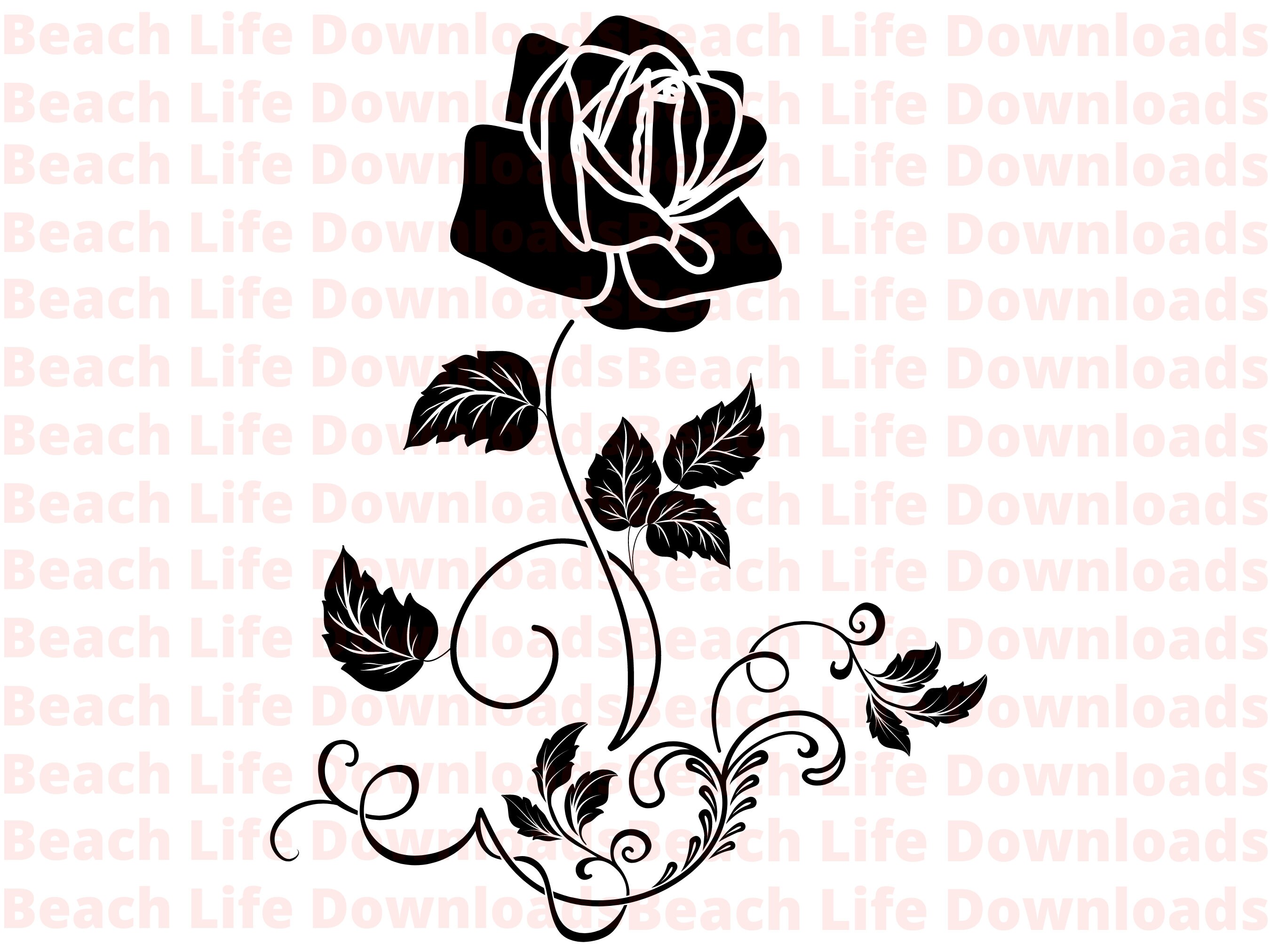 Damask Single Rose Pattern SVG and PNG Cricut and | Etsy
