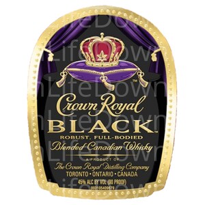 Crown Royal Black Bottle Label Transparent Background PNG Sublimation ...