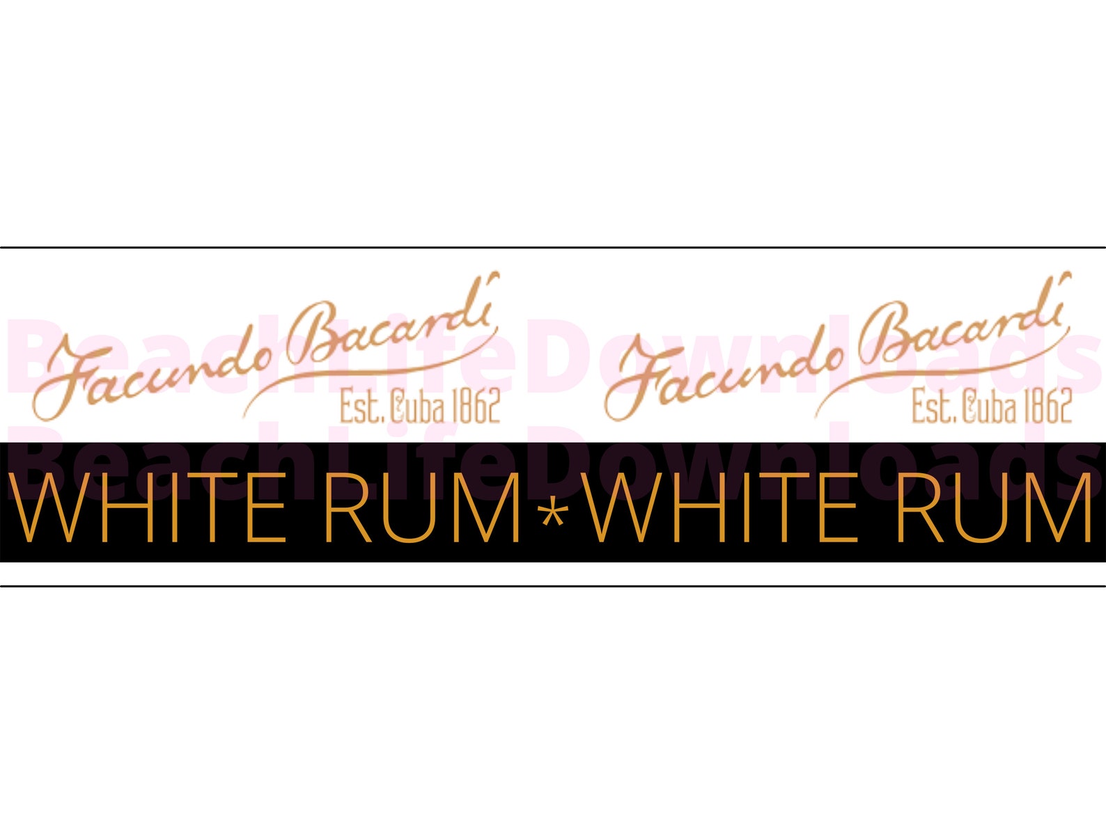 Four Bacardi Rum Bottle Labels Transparent and Background Pngs ...
