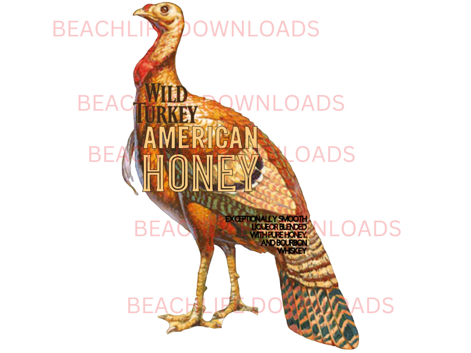 Wild Turkey American Honey Bottle Label, Wild Turkey PNG, Sublimation ...