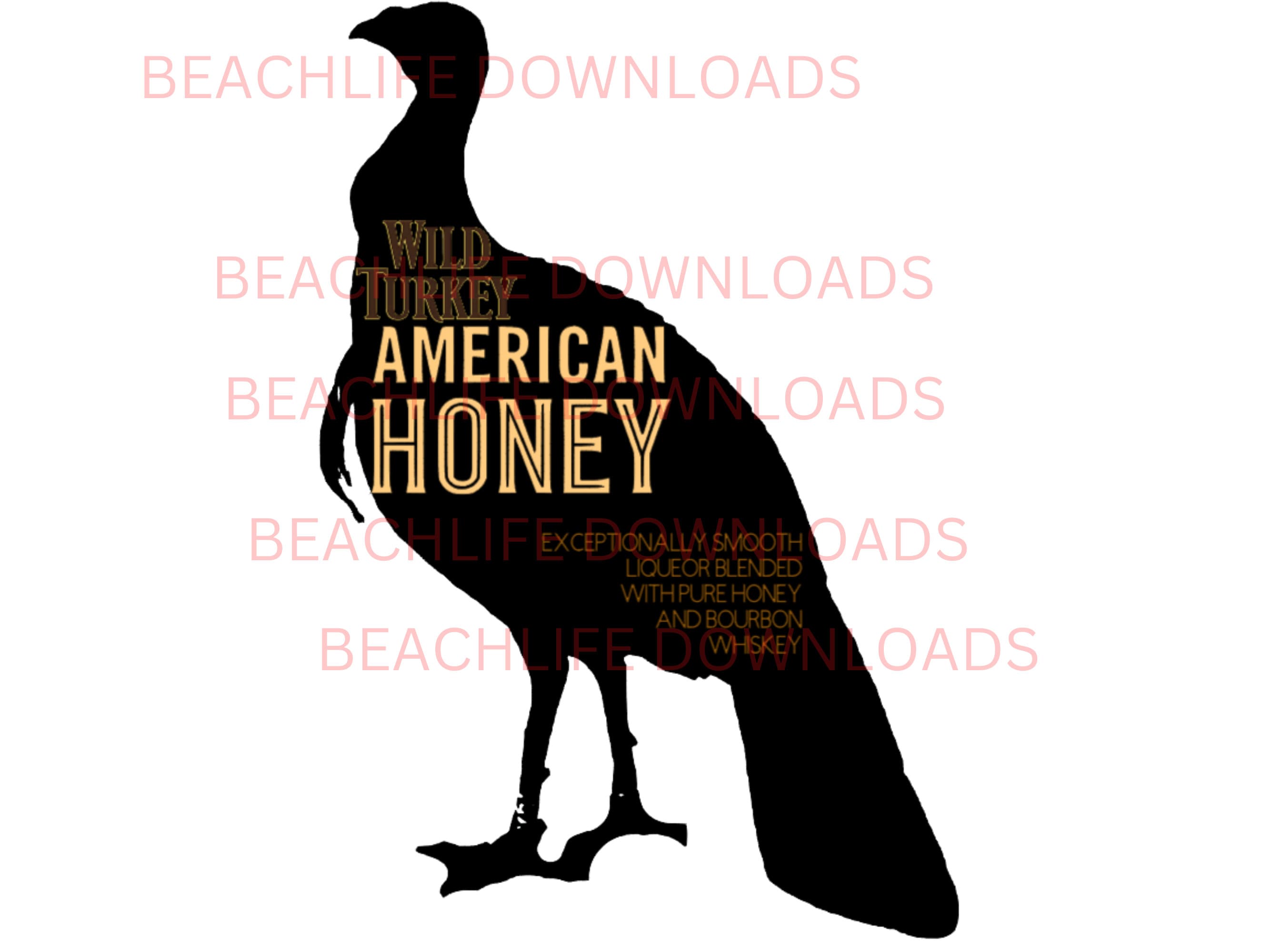 Wild Turkey American Honey Bottle Label, Wild Turkey PNG, Sublimation ...