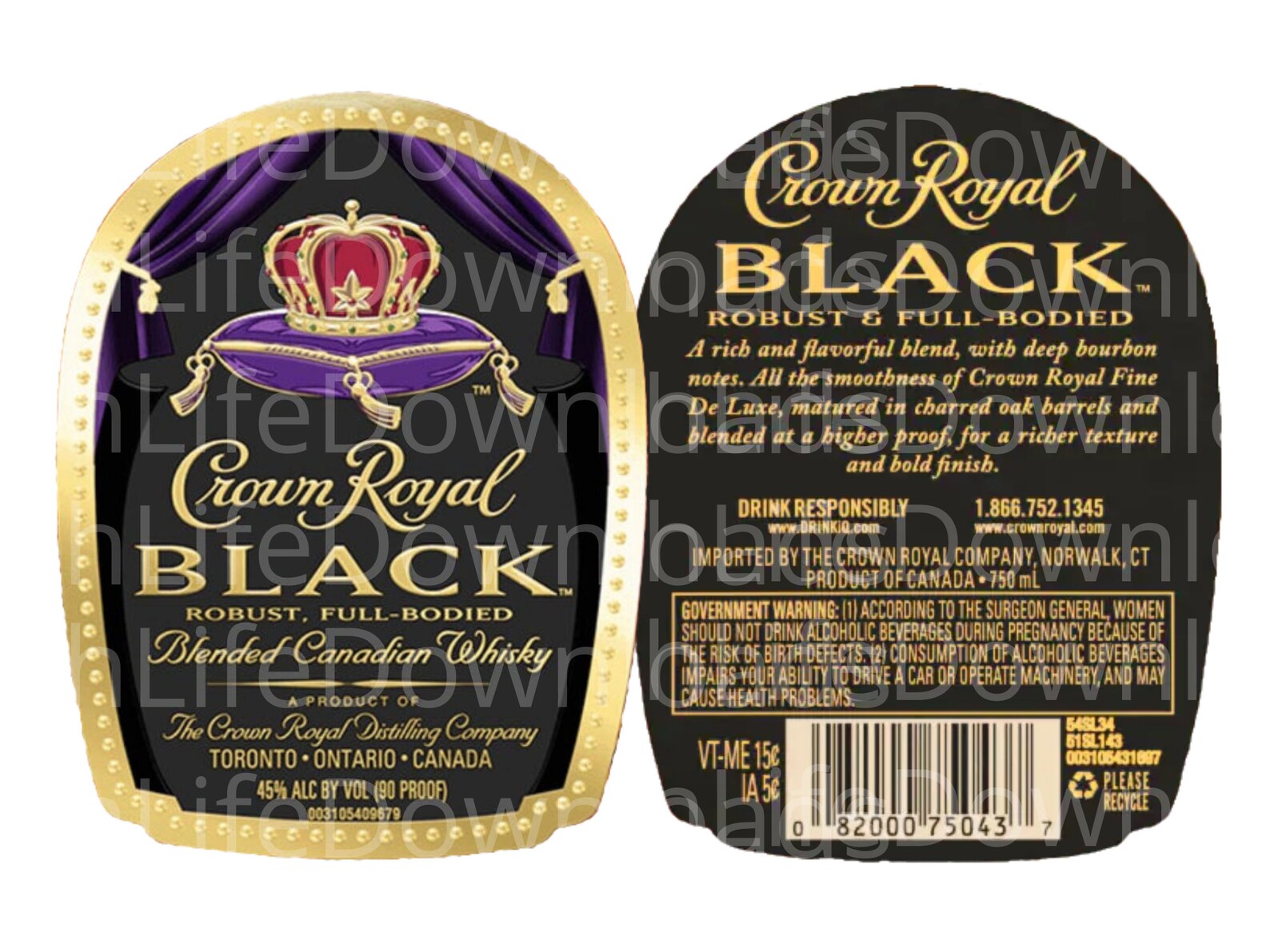 Crown Royal Black Bottle Label Transparent Background PNG Sublimation ...