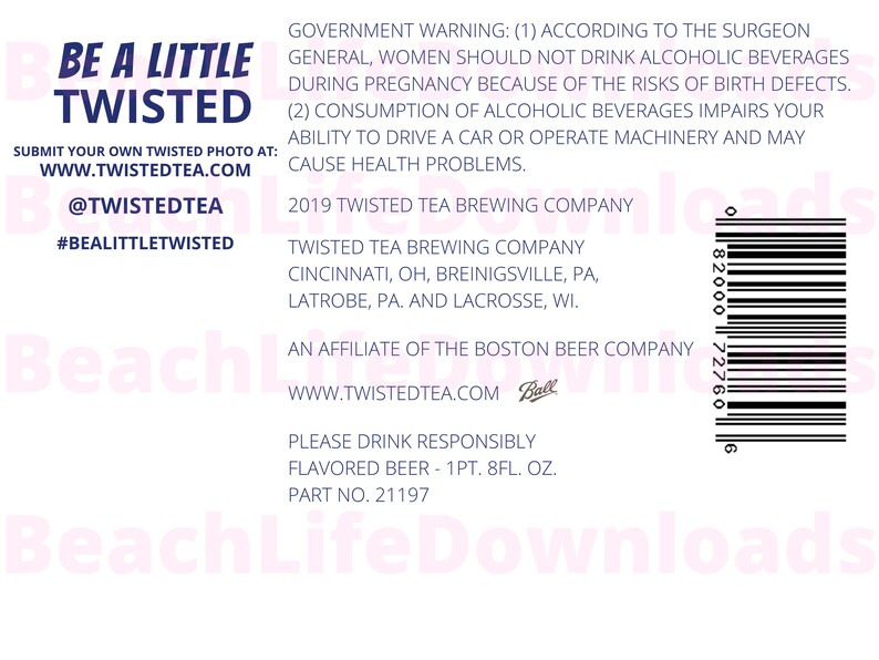 Twisted Tea Can or Bottle Label Twisted Tea Tumbler PNG Twisted Tea ...