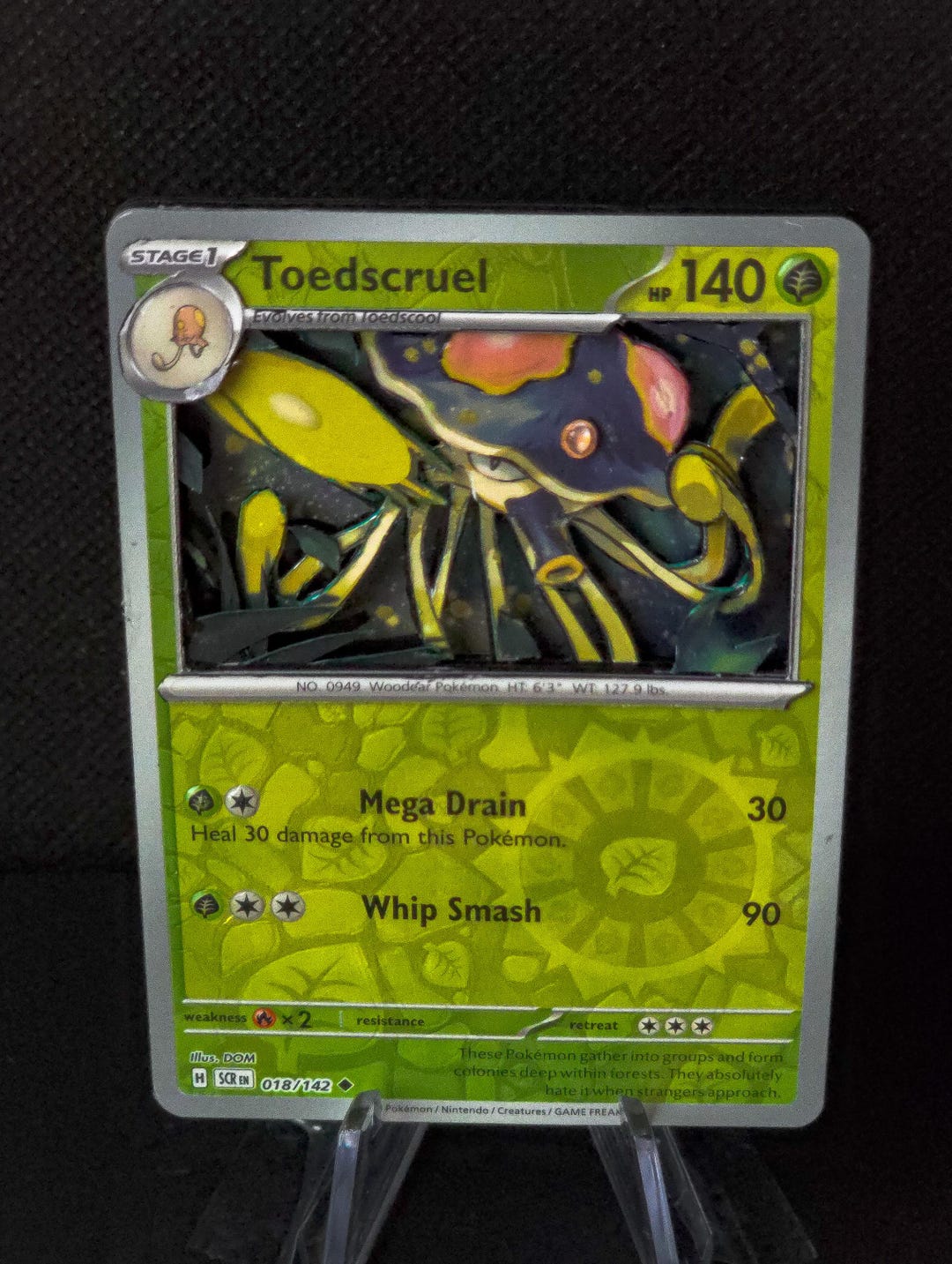 3D Pokemon Toedscruel Card Stellar Crown 018/142 - Etsy Canada