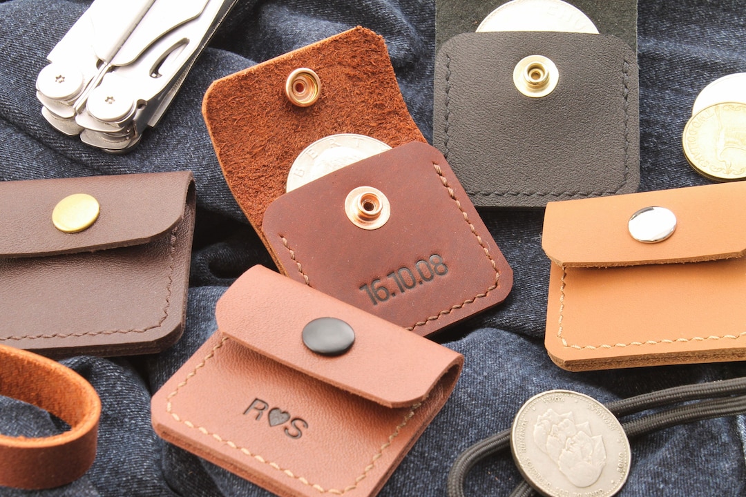 EDC Enclosed Coin Slip Challenge Coin Slip Top Grain Leather ...