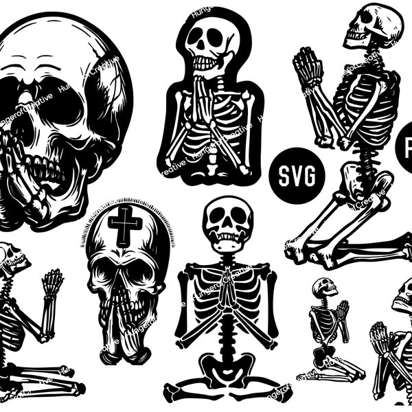 Praying Skeleton Hands Svg Etsy