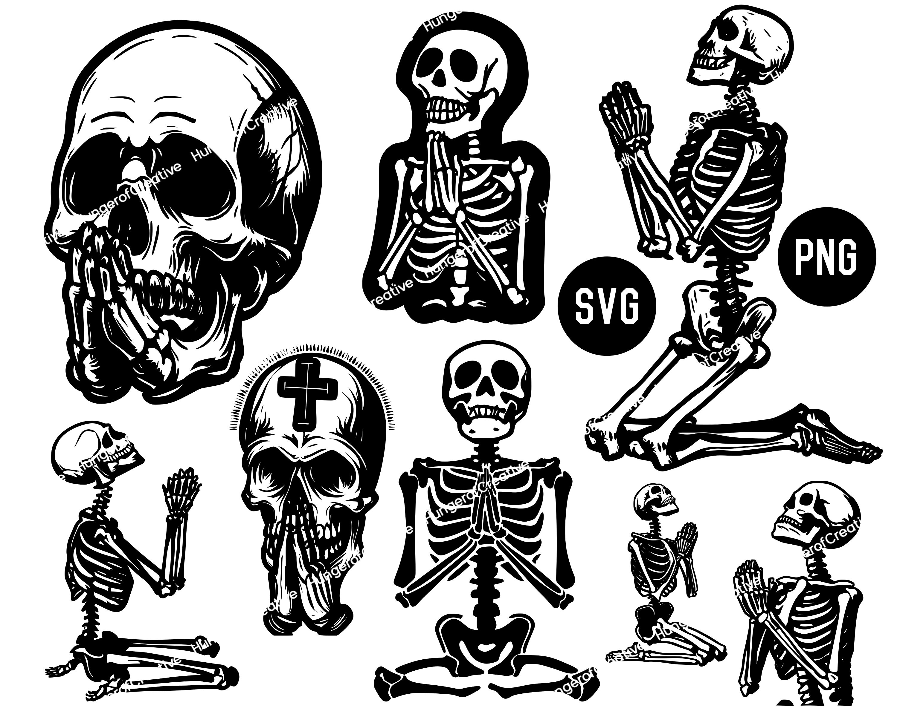 Skeleton Praying Svg, Skeleton Hands Sraying Svg, Png, Cricut, Skull ...
