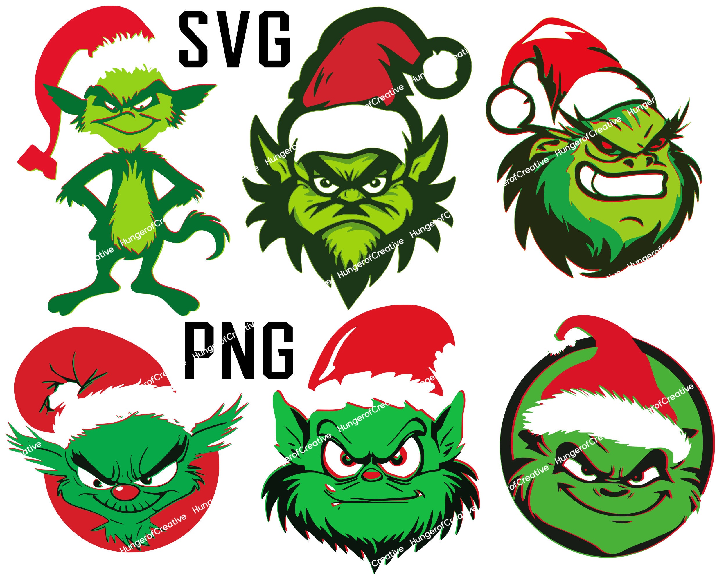 Grinch SVG & PNG Bundle - Etsy
