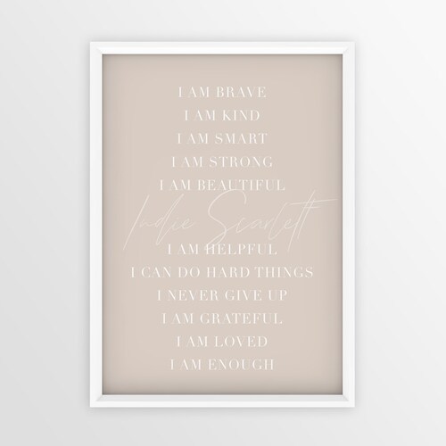 Positive Affirmations Wall Art I Am Sign Dreamcatcher Baby - Etsy