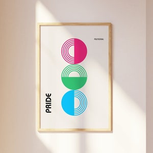 Polysexual Poster, Poly Pride Wall Art, Bauhaus Print, LGBTQ Wall Print ...